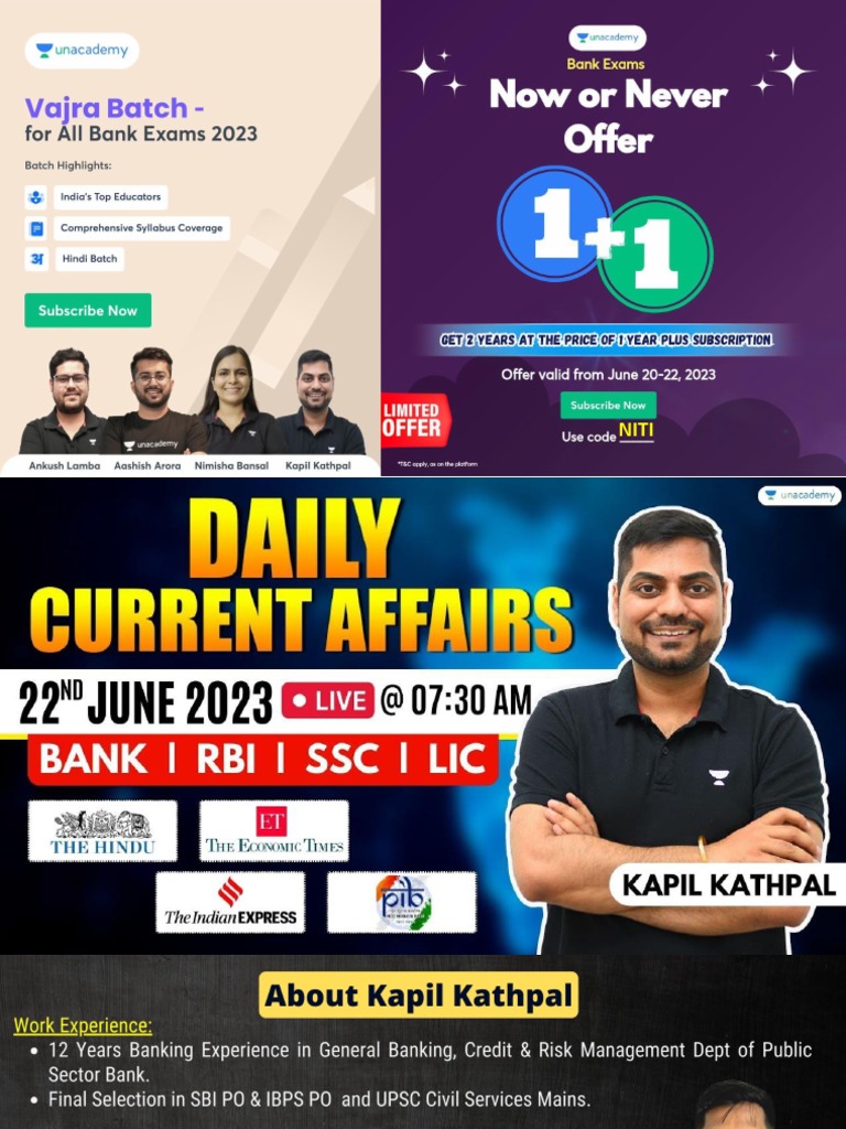 22nd June 2023 Current Affairs by Kapil Kathpal (Bilingual) | PDF