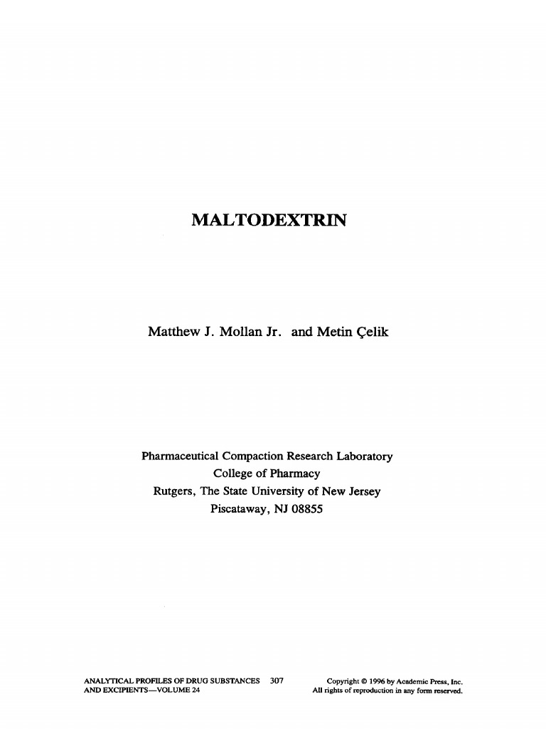 Maltodextrin | PDF | High Performance Liquid Chromatography ...