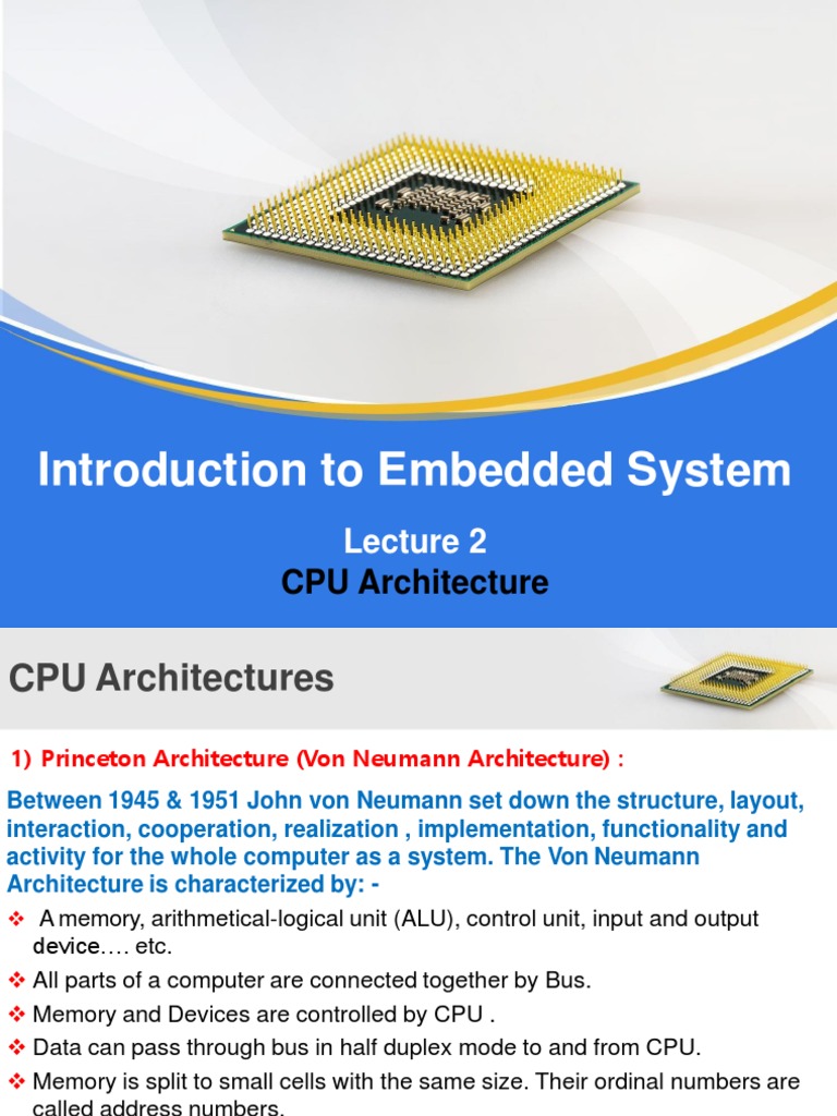Lecture2 - Embedded | PDF | Central Processing Unit | Microcontroller