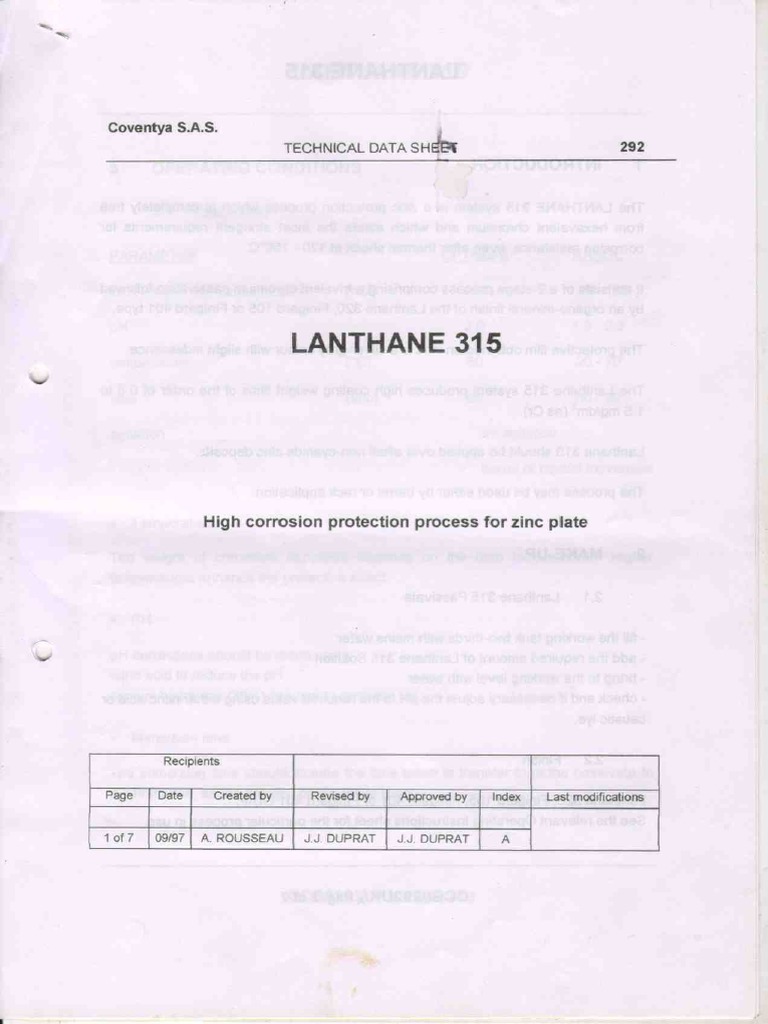 lanthane 315 yellow passivation | PDF