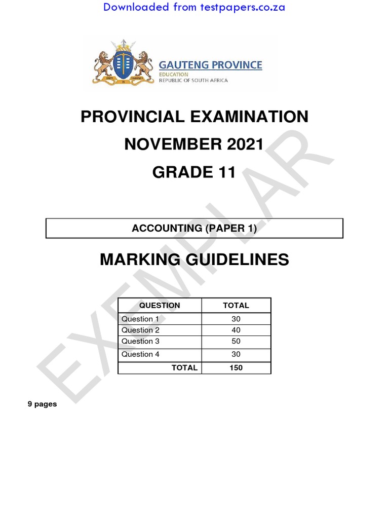Gr11 Accounting P1 (ENG) NOV Possible Answers-2 | PDF | Depreciation ...