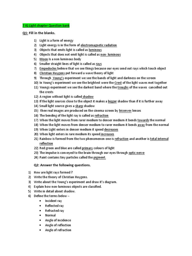 7 IG Light QB | PDF | Light | Mirror