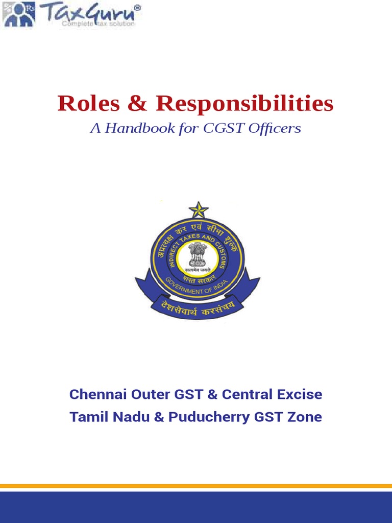 CGST Officers' Roles Handbook | PDF | Taxes | Government