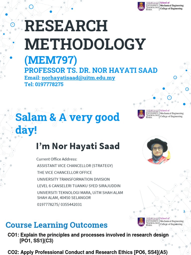 MEM797 - Introduction 8 Oct 2022 | PDF | Methodology | Cognition