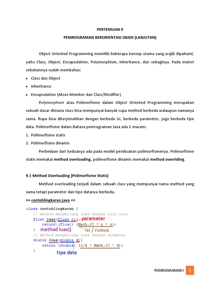 Pemrograman 1 Pertemuan 9 | PDF