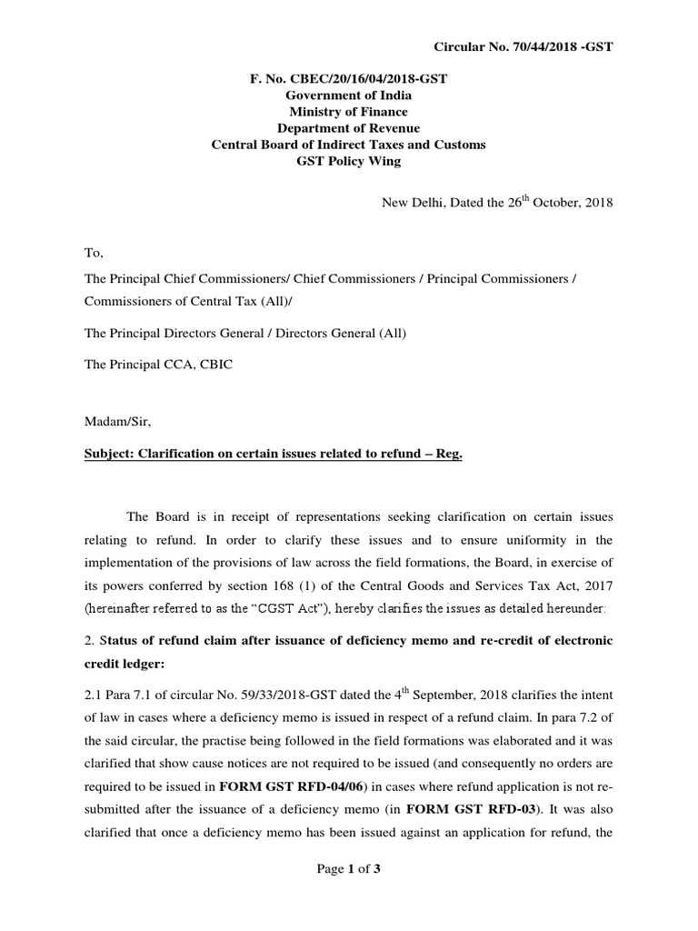 Circular No 70 - New | PDF | Payments | Taxes