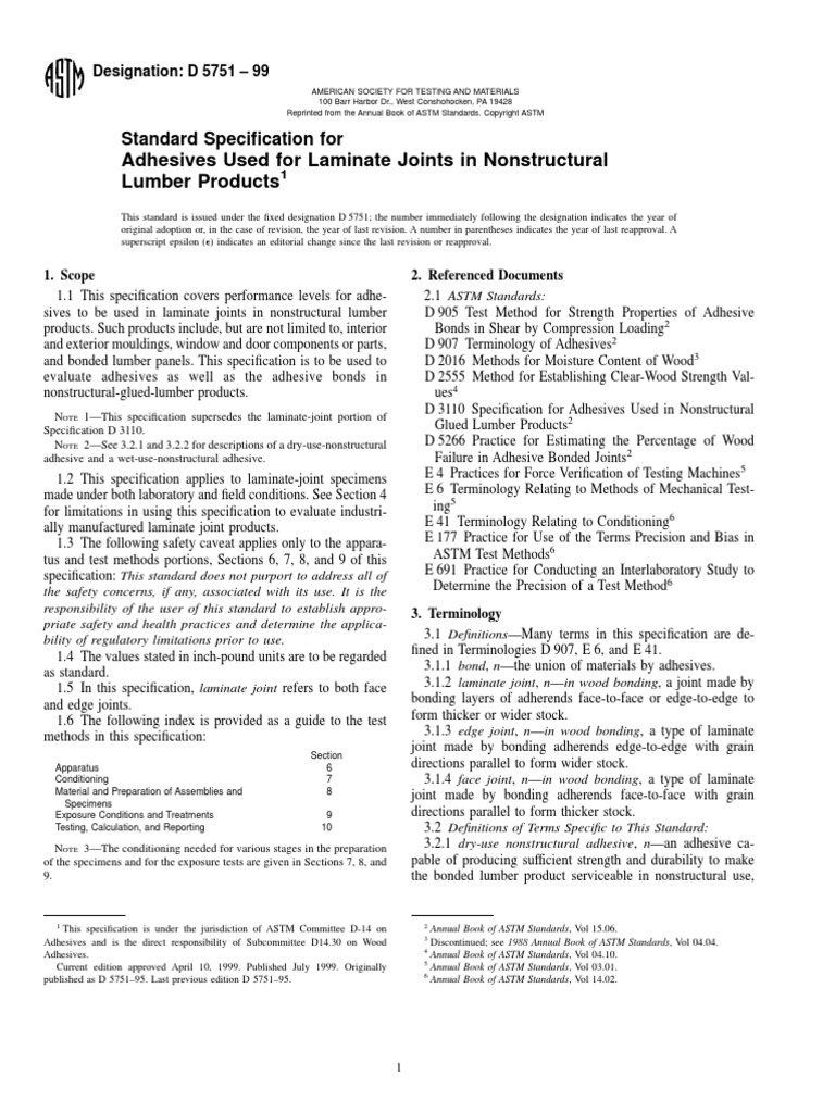 Astm D-5751 | PDF | Wood | Lumber