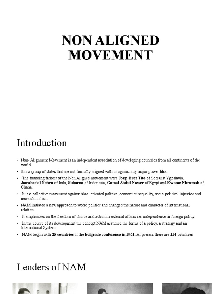 Overview of the Non-Aligned Movement | PDF | Non Aligned Movement ...