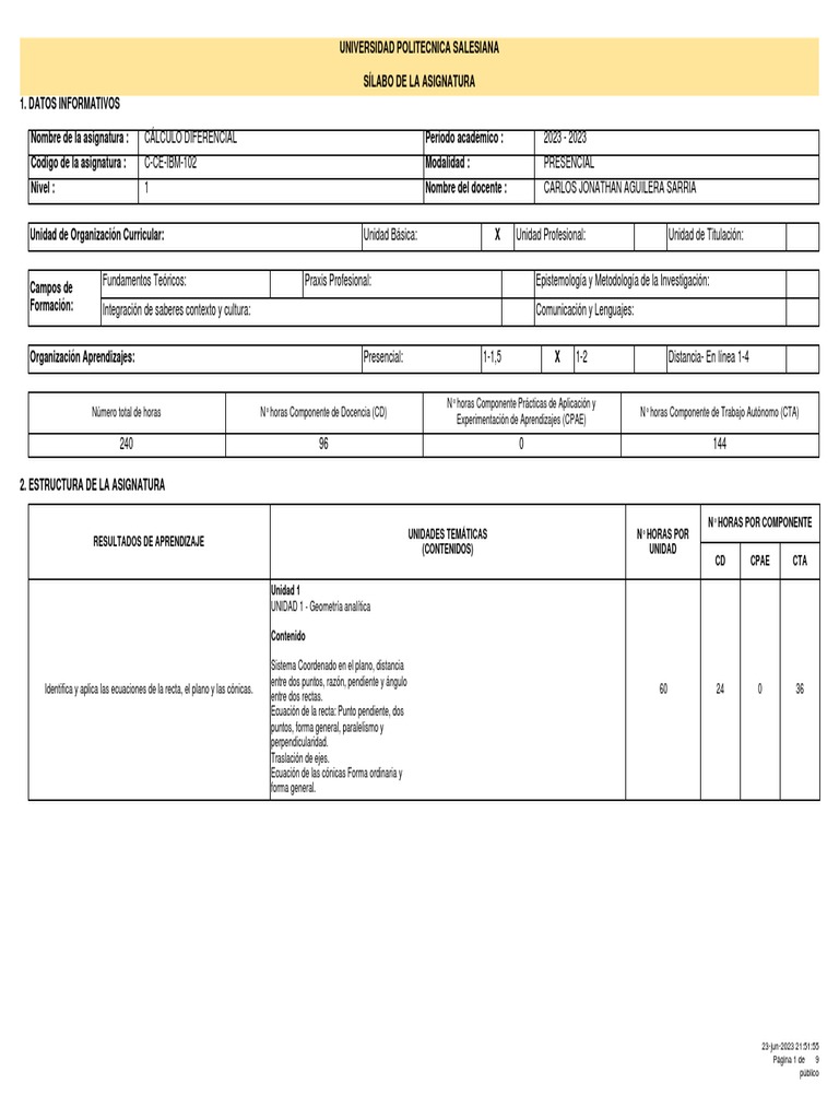 Sílabo 6231C712093-339085 | PDF | Derivado | Asíntota