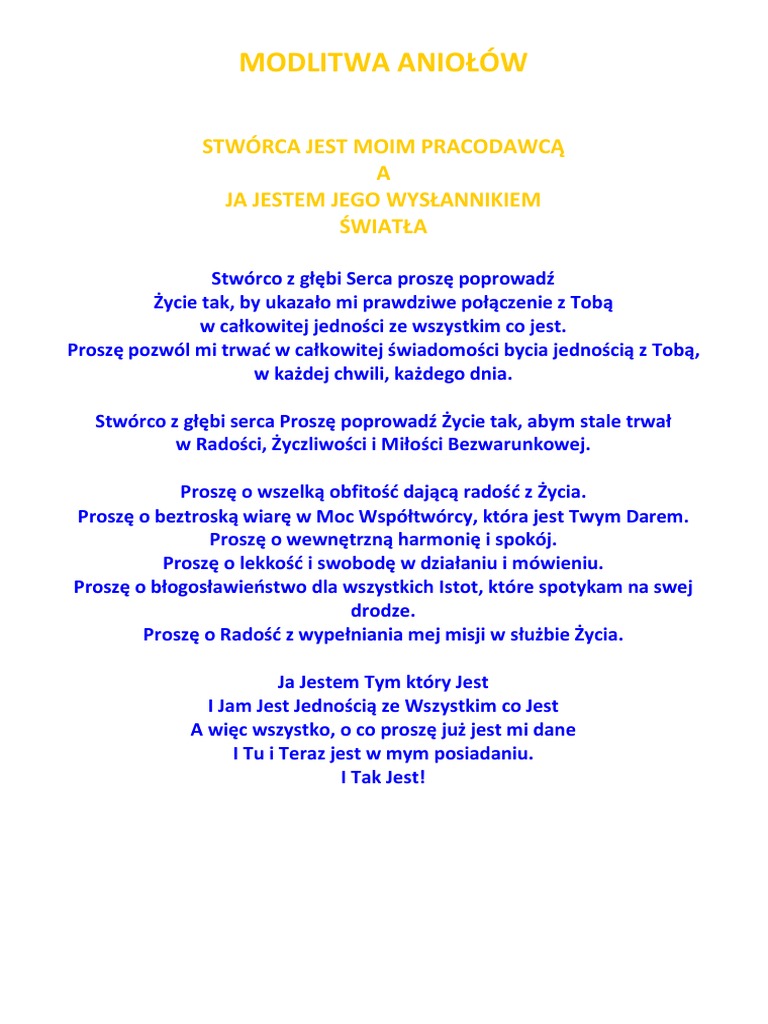 Modlitwa Aniołów | PDF