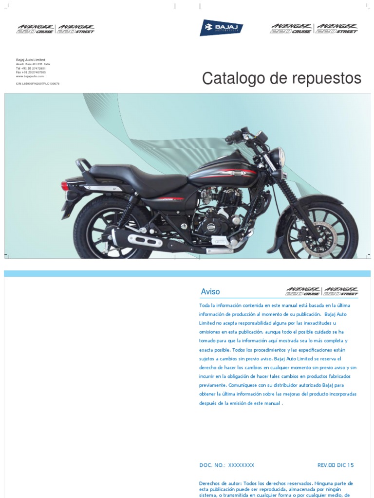 18 Avenger 220cc Cruise & Street_SPC | PDF | Tecnología del motor | Propulsión