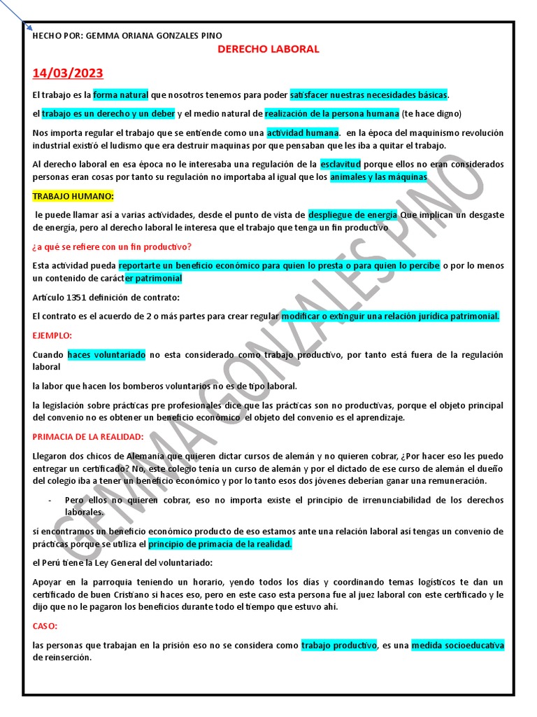 Derecho Laboral 2 | PDF | Organización Internacional del Trabajo | Derecho laboral