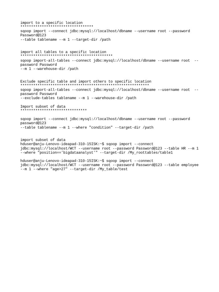 Sqoop Commands 2 Pdf