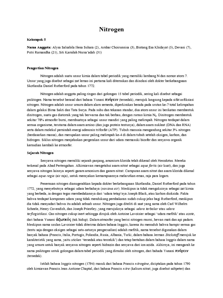 Makalah Nitrogen | PDF