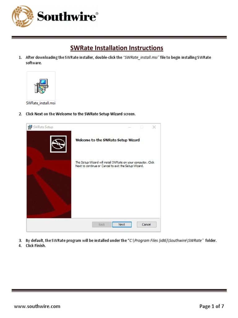 SWRate Installation Instructions 1 1 | PDF | Proxy Server | Computing