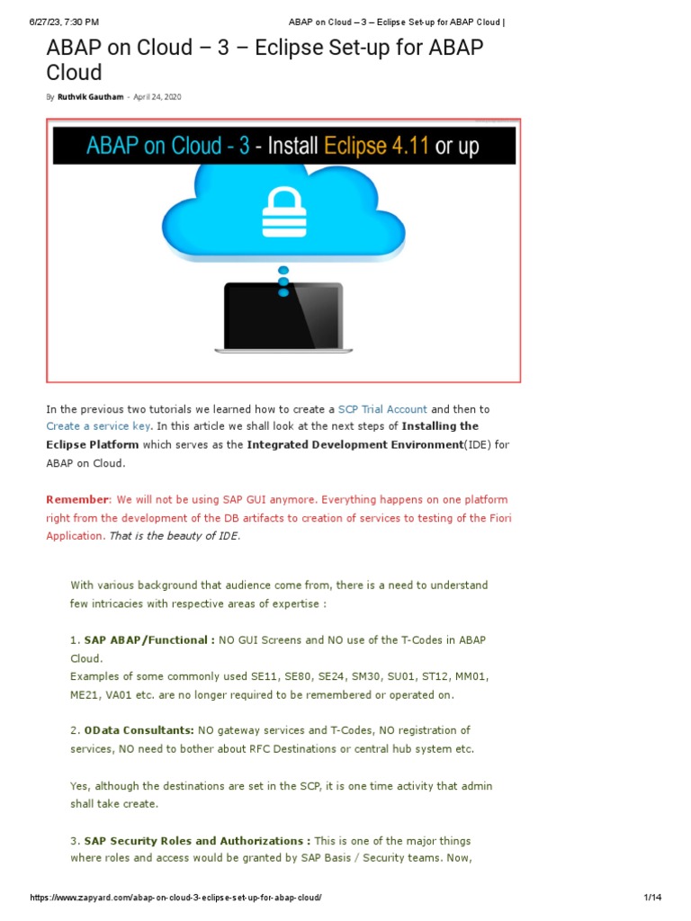 ABAP On Cloud - 3 - Eclipse Set-Up For ABAP Cloud | PDF | Eclipse ...
