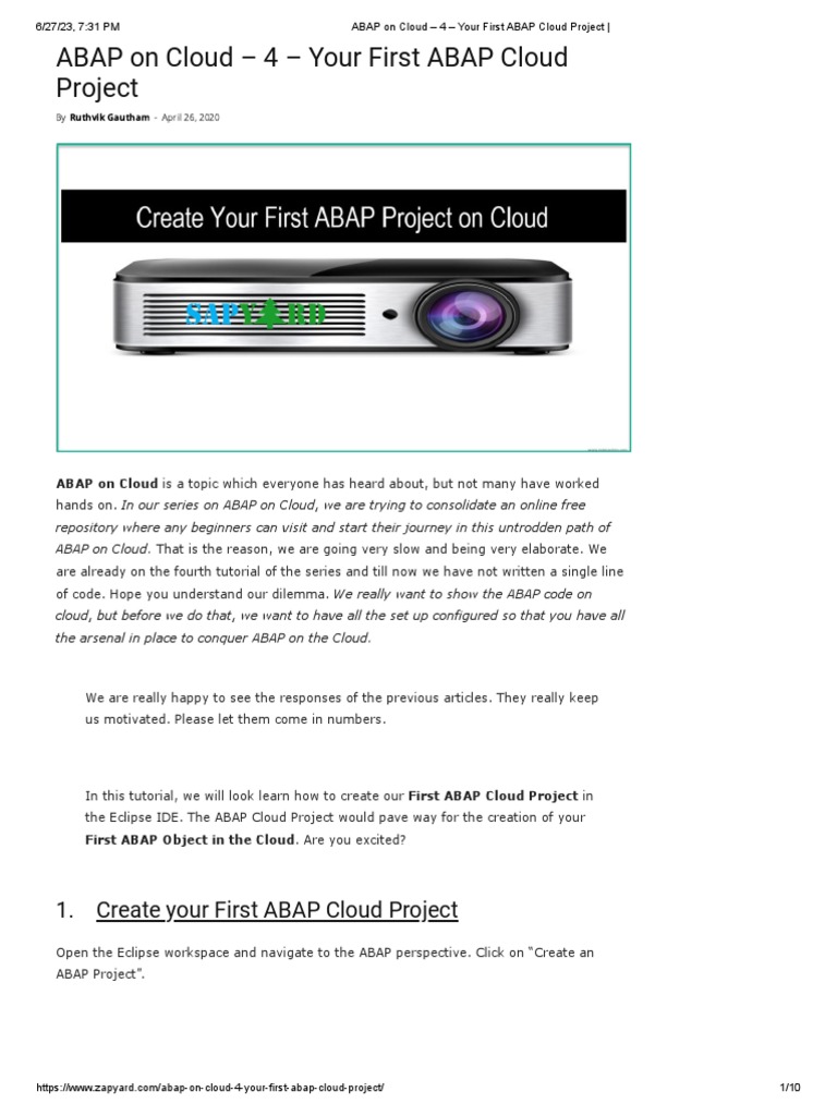 ABAP On Cloud - 4 - Your First ABAP Cloud Project | PDF | Computing ...