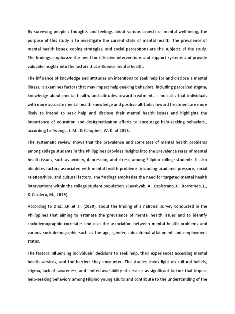 RRL | PDF | Mental Health | Mental Disorder