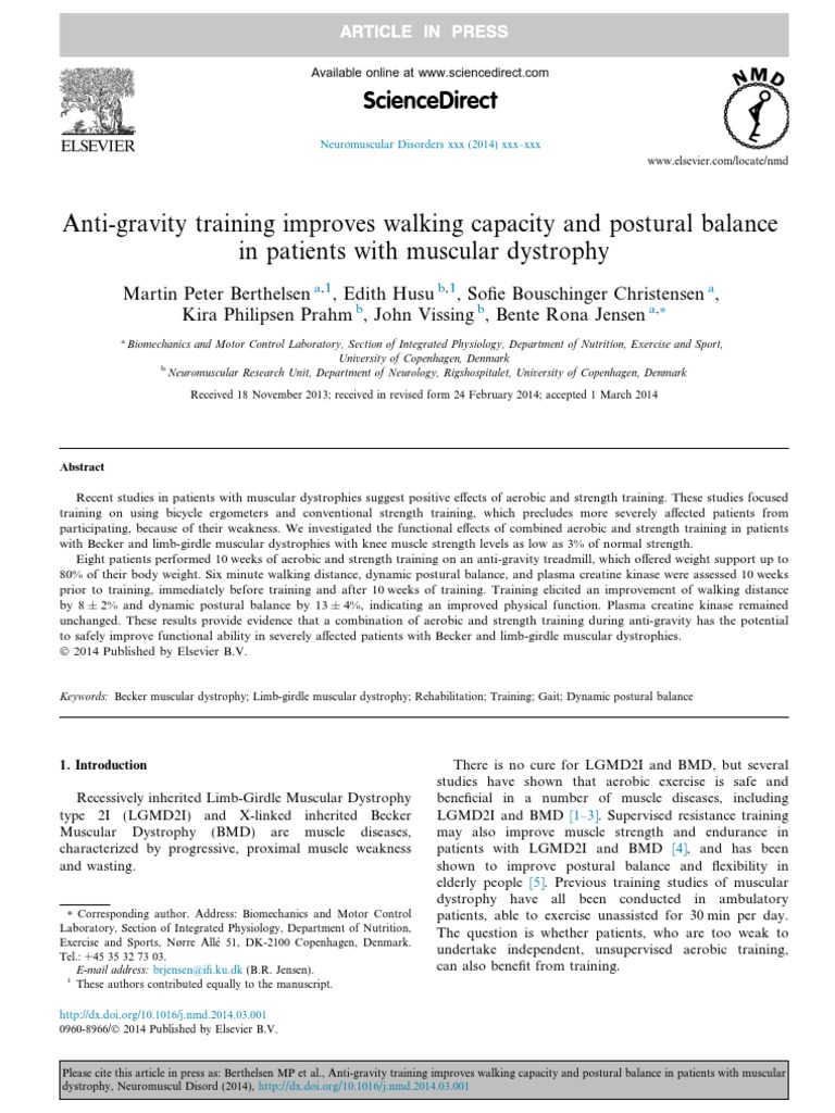 Berthelsen 2014 | PDF | Balance (Ability) | Heart Rate