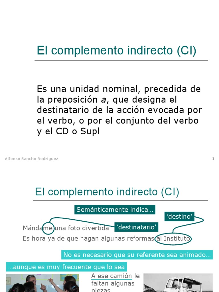 Complemento Indirecto y Directo | PDF | Objeto (gramática) | Verbo