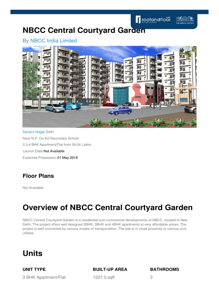 NBCC Courtyard: Affordable Flats | PDF | Apartment | Economies