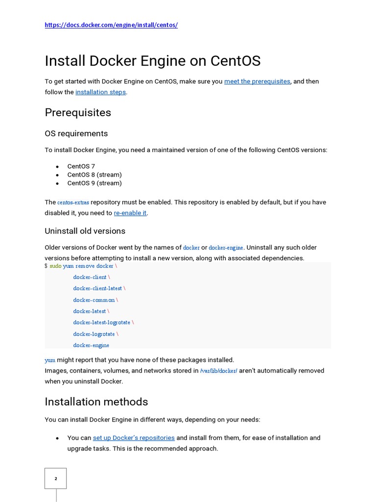 Install Docker Engine On CentOS | PDF | Software Repository | Sudo