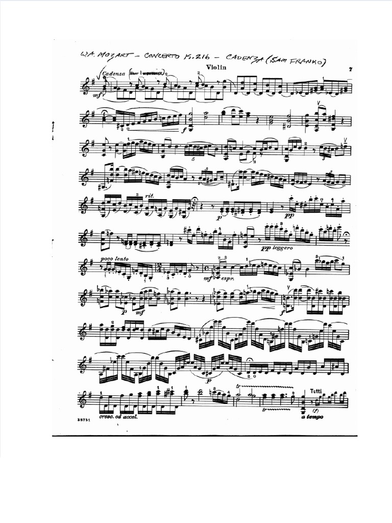 Cadenza by Sam Franko 001 | PDF