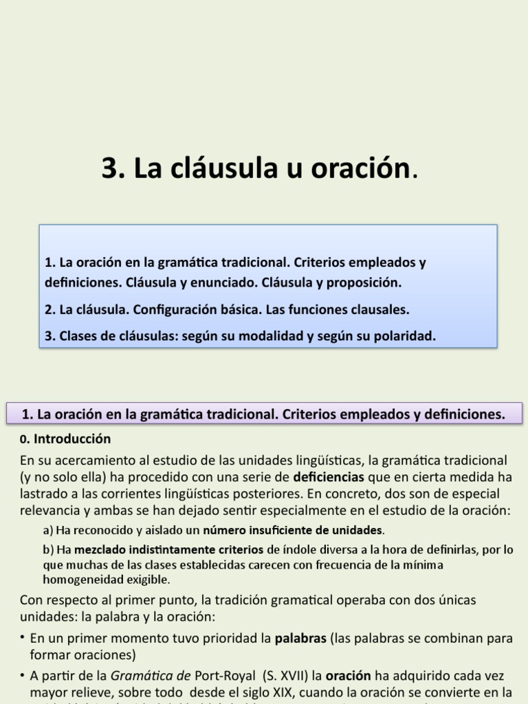 3. La_cláusula_Presentación2022 | PDF | Oración (Lingüística ...