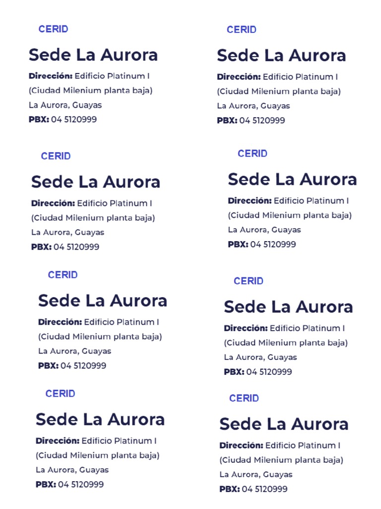 Direccion Cerid Aurora | PDF