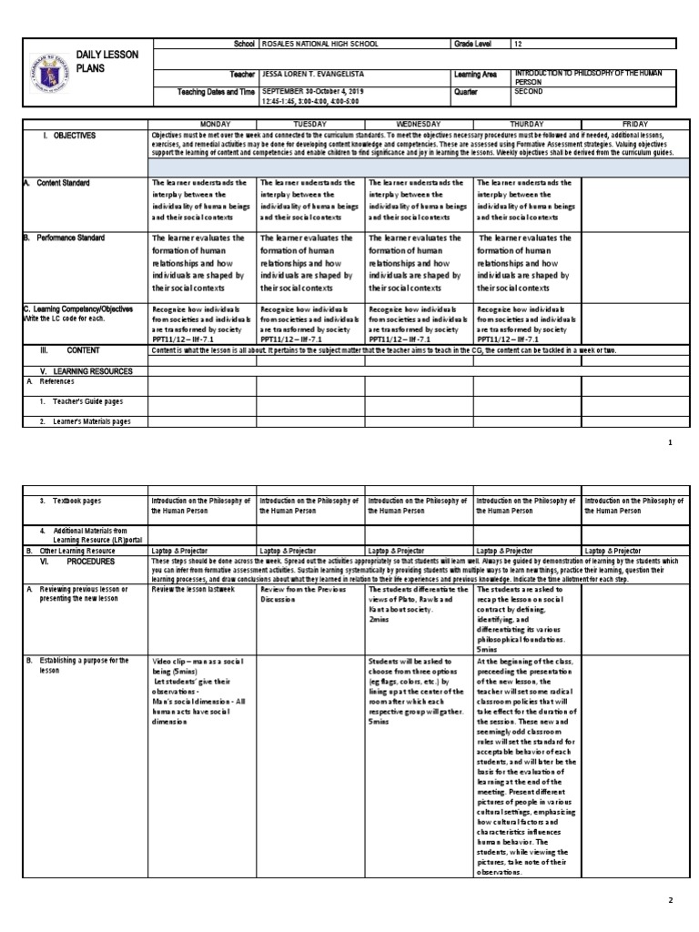 DLL Philo 18th Week | PDF | Learning | Justice