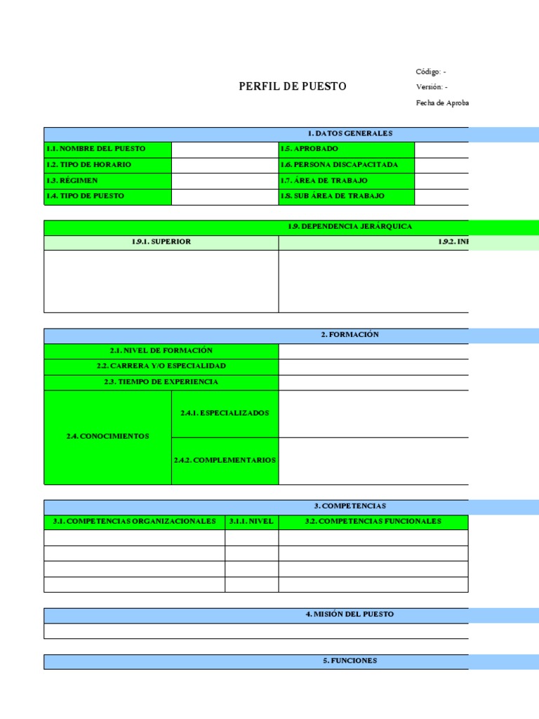 Modelos de Perfil de Puesto Administrativo | PDF | Gestión de recursos ...