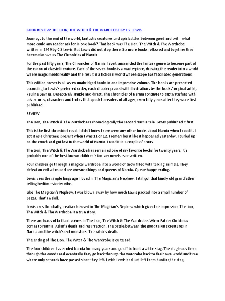 The Lion, The Witch and The Wardrobe (Autorecovered) | PDF | The ...