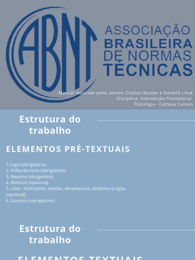 MANUAL DE NORMAS ABNT (1) | PDF | Citação | Comunicação escrita