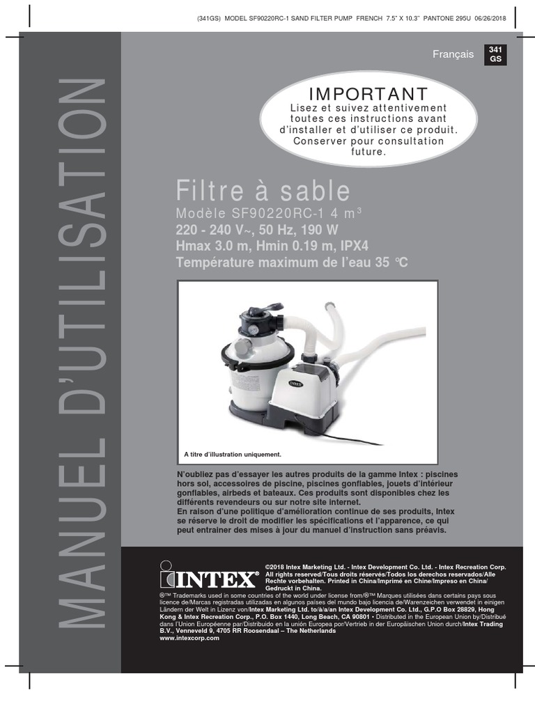 Notice Version 1 BDBDND | PDF | Piscine | Soupape