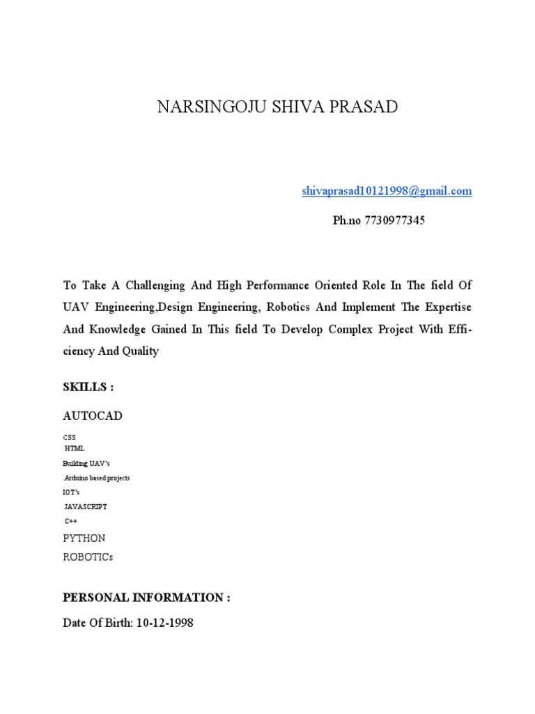 Resume Shiva | PDF