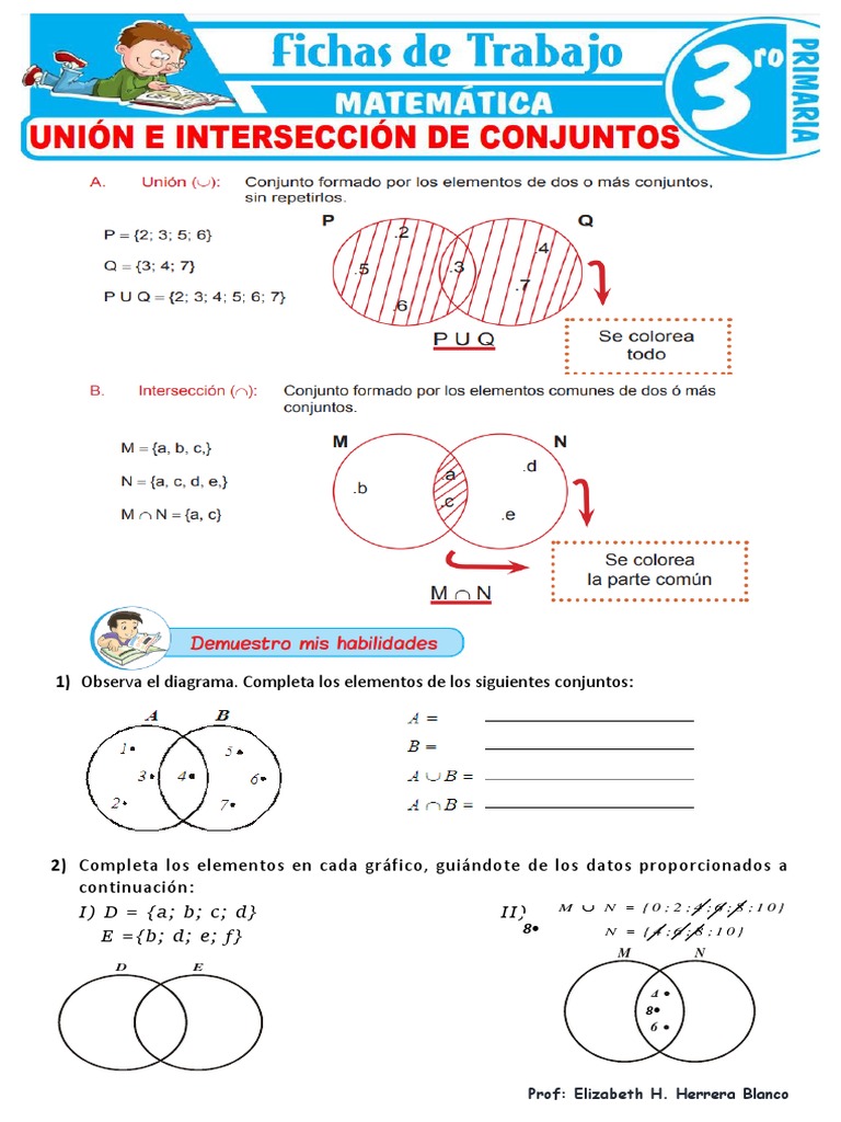 Ficha de Práctica - Operaciones Con Conjuntos | PDF