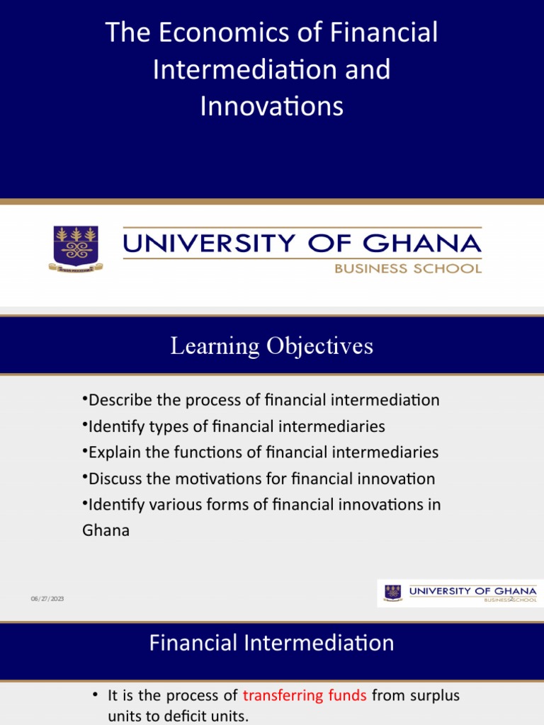 Financial Intermediation | PDF | Banks | Financial Innovation