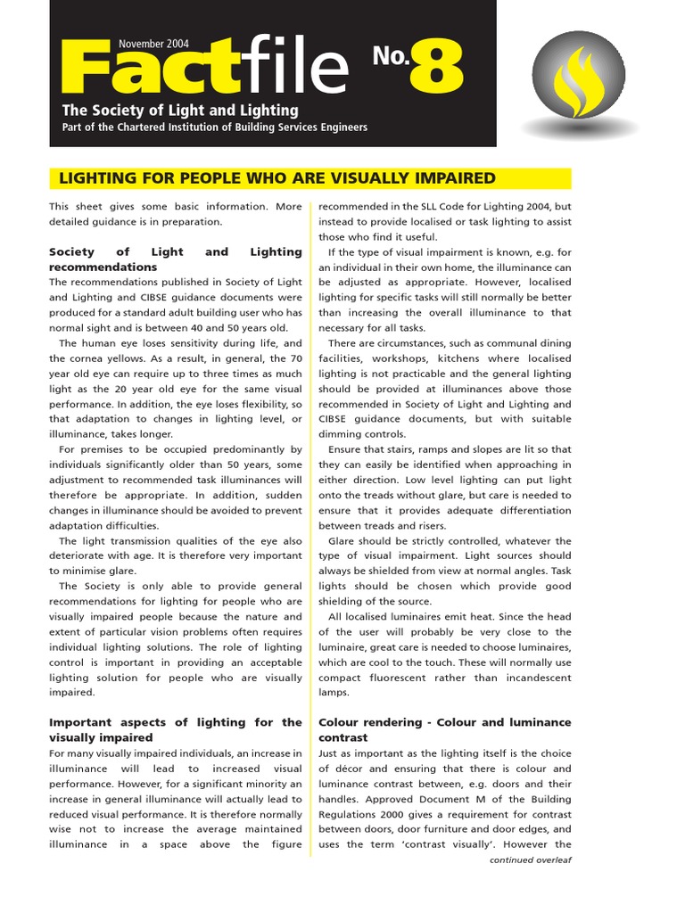 Lighting For People Who Are Visually Impaired | PDF | Lighting | Color