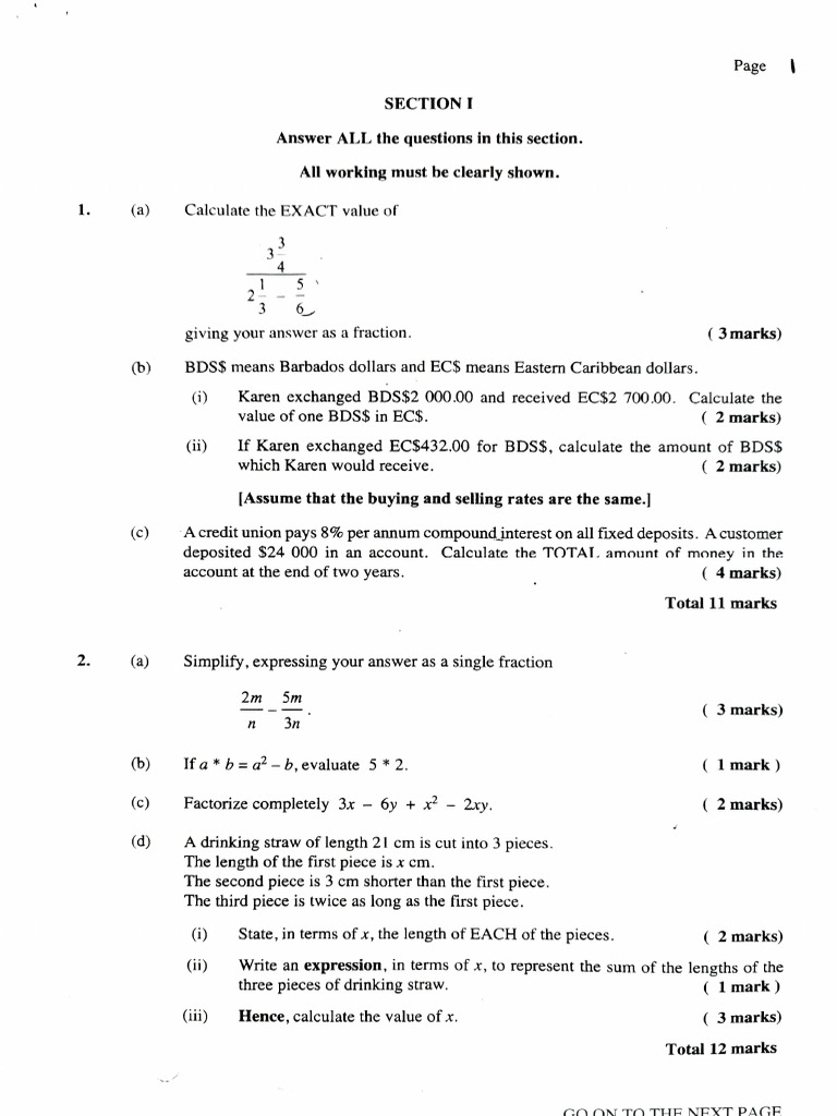 Form 4 Mathematics Exam Paper | PDF | Cartesian Coordinate System ...