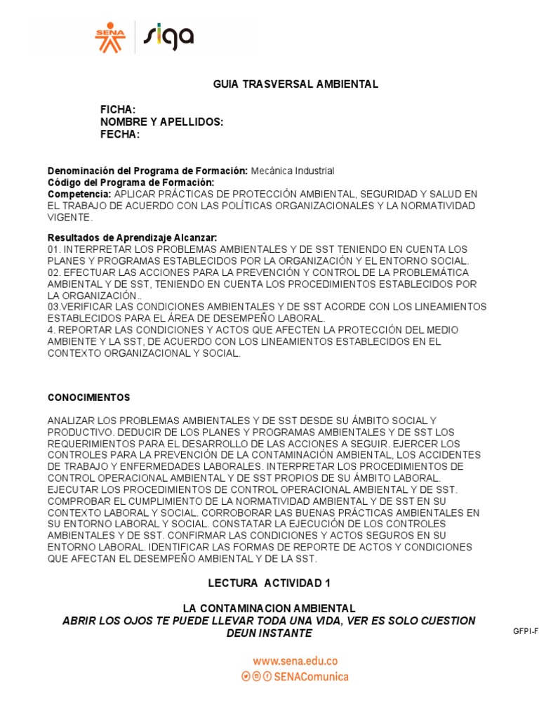 GUIA TRANSVERSAL AMBIENTAL (Reparado) | PDF | Contaminación | Gases de ... GUIA TRANSVERSAL AMBIENTAL (Reparado) | PDF | Contaminación | Gases de ...