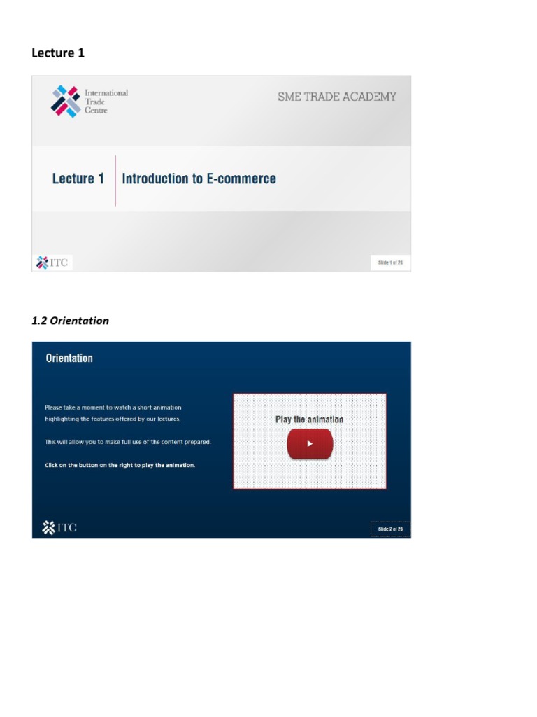 Lecture 1 - Introduction To E-Commerce | PDF | E Commerce | Economies Lecture 1 - Introduction To E-Commerce | PDF | E Commerce | Economies