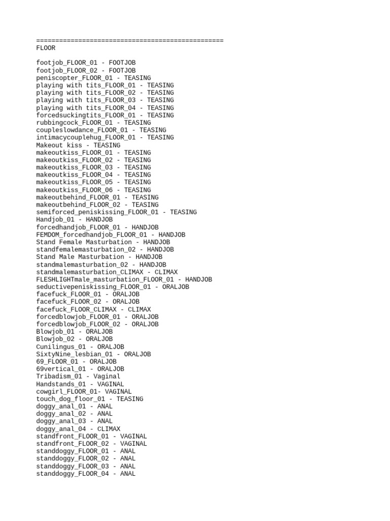 Animations Complete | PDF | Orgasm | Sexual Intercourse