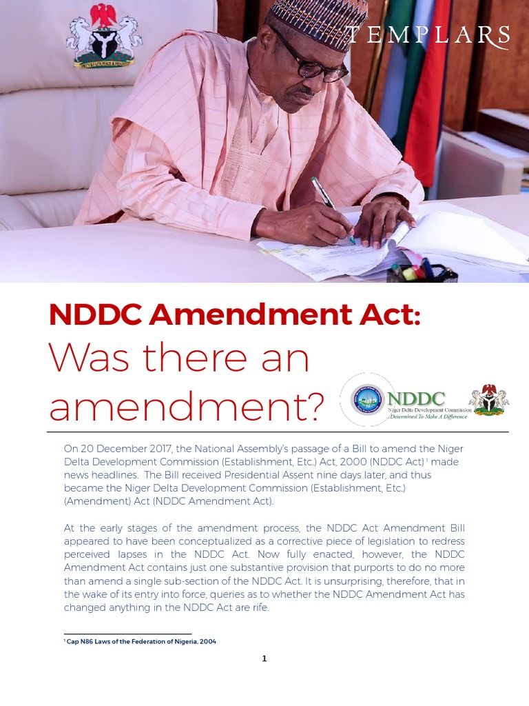 NDDC Amendment Act | PDF | Bill (Law) | Remittance