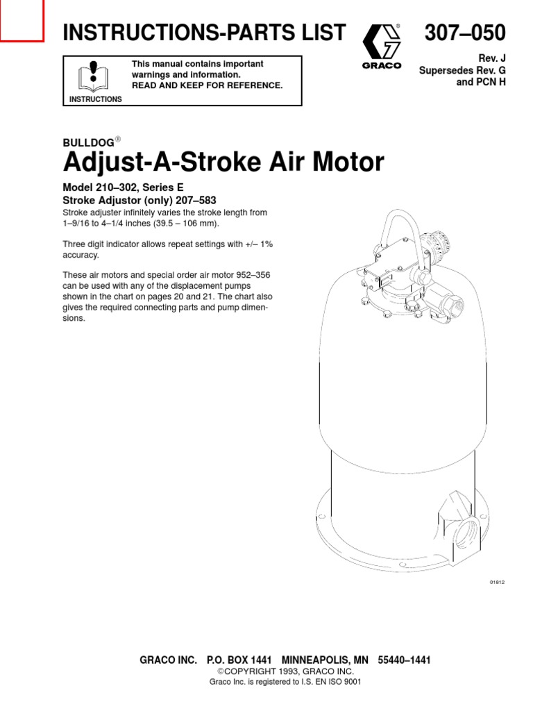 Adjust-A-Stroke Air Motor: 307-050 Instructions-Parts List | PDF ...