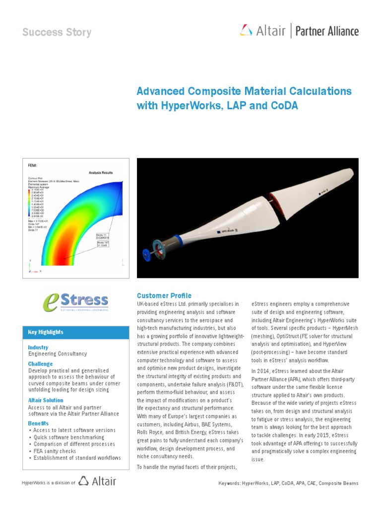 Composite Beam Analysis with Altair Tools | PDF | Stress (Mechanics ...