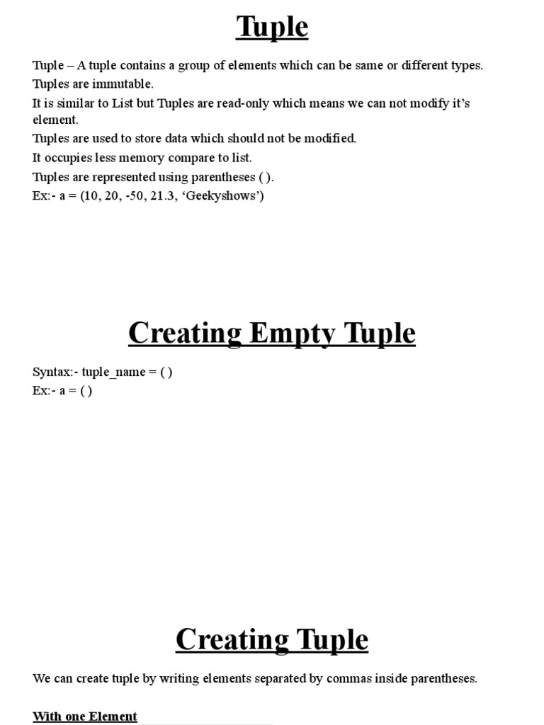 Tuples | PDF | Bracket | Information Technology Management Tuples | PDF | Bracket | Information Technology Management