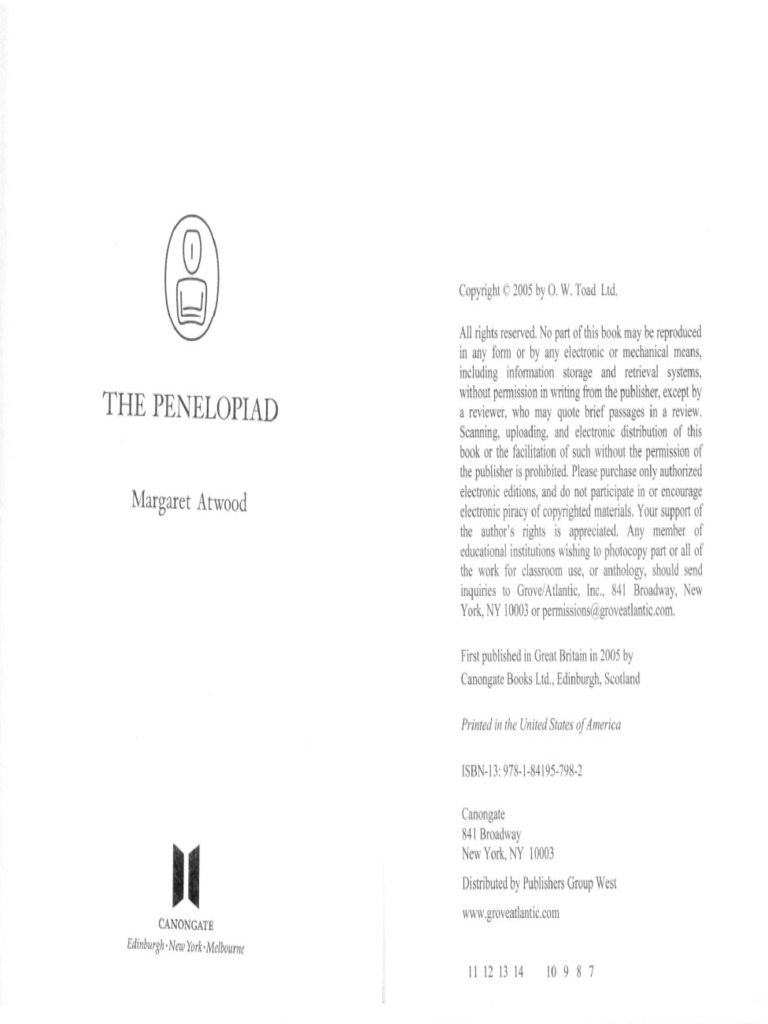 Margaret Atwood The Penelopiad | PDF