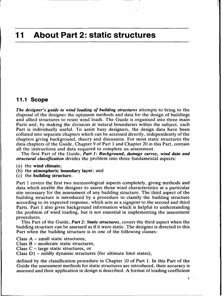 Designer's guide to wind loading of building structures. Part 2-Static structures. Chapter 11 ...