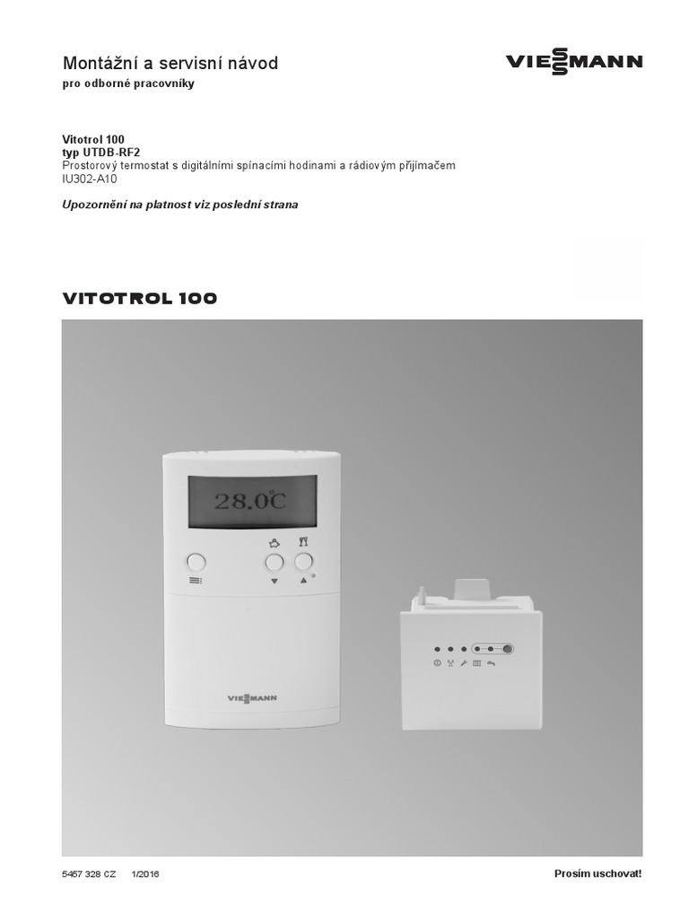 5457 328 CZ Mont Serv Vitotrol 100 UTDB RF2 (01 16) | PDF