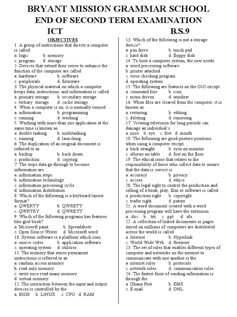 ICT Jhs 3 | PDF | Computer Data Storage | Spreadsheet